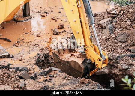 A vehicle is dug out of the mud after a storm Friday, Feb. 14, 2025, in ...