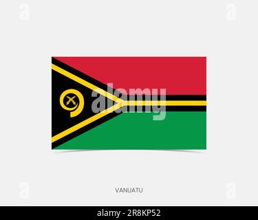 Vanuatu flag - flat vector rectangle with rounded corners and dropped shadow Stock Vector Image ...
