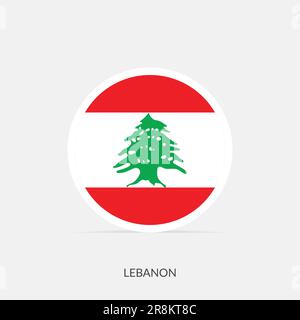 Lebanon Round Country Flag. Lebanese Circle National Flag. Lebanese ...