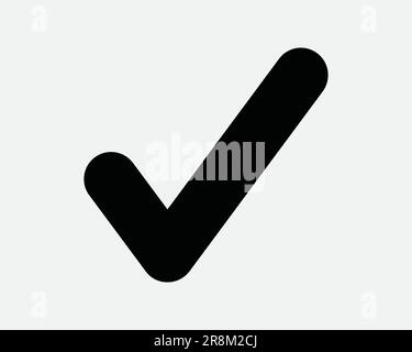Checkmark icon vector. Simple black check inside circle. Approval ...