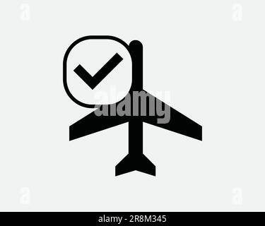 Confirmed Flight Icon. Verified Plane Status Okay Checked Tick Approved ...