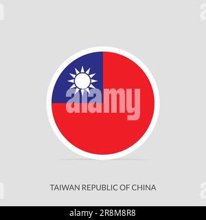 Taiwan Round Country Flag. Taiwanese Circle National Flag. Republic of ...