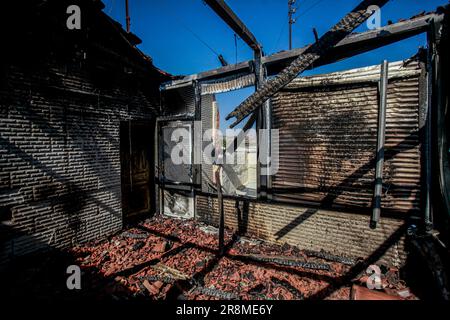 Ramallah, Palestine. 21st June, 2023. A view of burnt Palestinian house ...