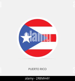 Puerto Rico Round Circle Flag. Puerto Rican Circular Button Banner Icon. EPS Vector Stock Vector ...
