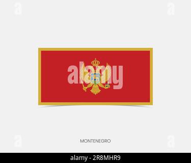 Montenegro flag - flat vector rectangle with rounded corners and ...