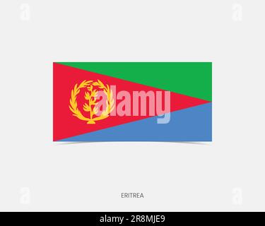 Eritrea flag - flat vector rectangle with rounded corners and dropped shadow Stock Vector Image ...