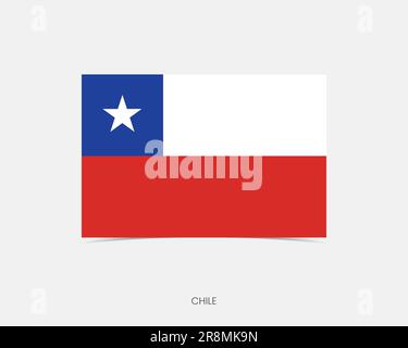 Chile flag - flat vector rectangle with rounded corners and dropped shadow Stock Vector Image ...