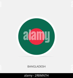 Flag of Bangladesh, round icon with shadow, national symbol Stock ...