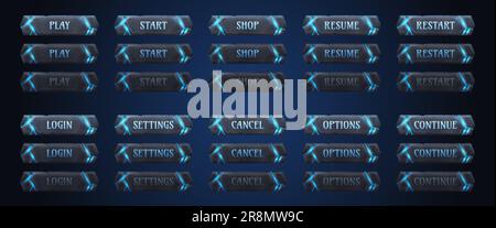 Game Menu Template. Restart, Settings, Continue Gaming Interface ...