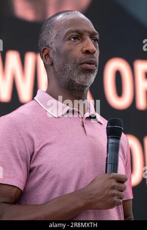 Cannes, France - June 22 2023: Michael Johnson (Atlanta 96 Olympics ...