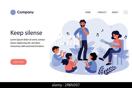 Father asking kids to keep silence Stock Vector Image & Art - Alamy