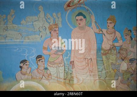 Mural by the Japanese artist Kosetsu Nosu, Mulagandha Kuti Vihara ...