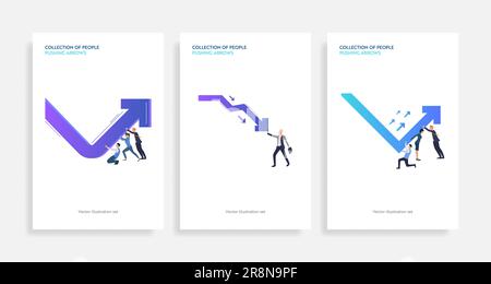 Collection of people pushing arrows Stock Vector Image & Art - Alamy