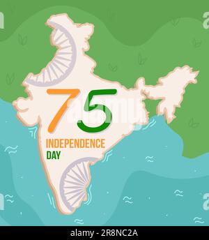 illustration of 75 banner with Indian flag for Independence Day of ...