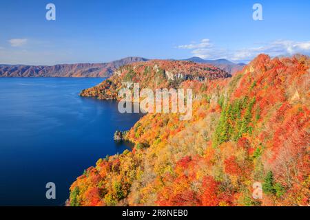 Lake Towada in Autumn Leaves Stock Photo - Alamy