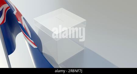 New Zealand elections, Voting box and national flag. 3d render Stock ...