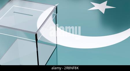 Pakistan elections, Voting box and national flag. 3d render Stock Photo ...