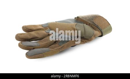 Tactical glove isolated on white. Military training equipment Stock ...