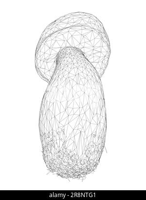 Mushroom simple wireframe. Vector illustration Stock Vector Image & Art ...