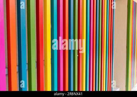 Texture wall painted with colored stripes Stock Photo - Alamy