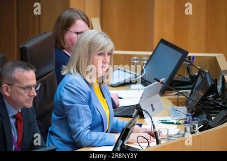 Alison Johnstone, Presiding Officer of the Scottish Parliament (centre ...