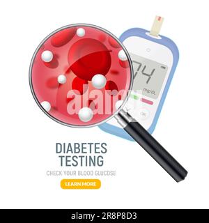 device blood glucometer cartoon. health test, control level device ...