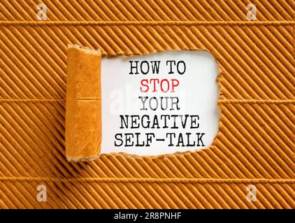 Stop negative self-talk symbol. Concept words Stop the negative self ...