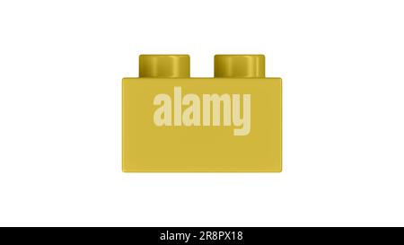 Old Gold Lego Block Isolated on a White Background. Close Up View of a ...