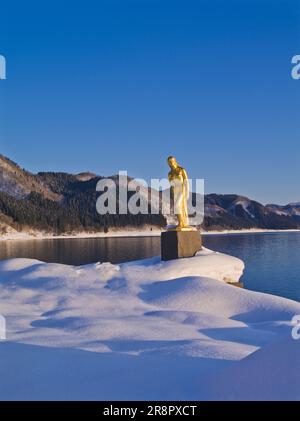 Lake Tazawa and Statue of Princess Tatsuko Stock Photo - Alamy
