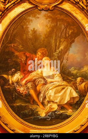 Painting titled 'Shepherd and Shepherdess Reposing' by French Artist ...