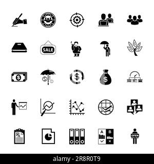 Starting business symbols. Strategy and resources icon set Stock Vector ...