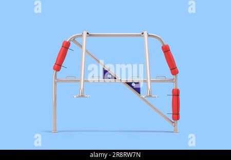 steel frame amplifier for back car body lright side 3d render on white ...