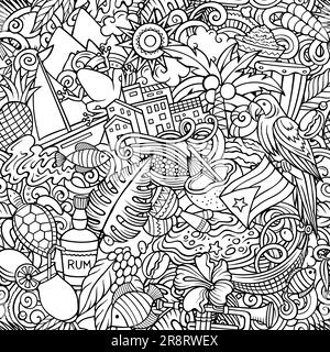 PUERTO RICO doodles seamless pattern Stock Vector Image & Art - Alamy