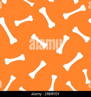 Cartoon Halloween seamless witch and bones and pumpkins pattern for ...