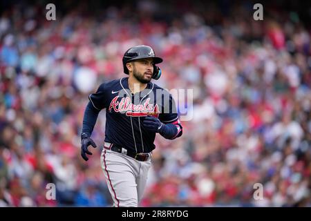 Atlanta Braves' Travis d'Arnaud plays during a baseball game, Tuesday ...