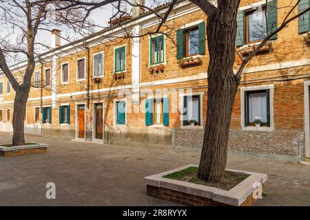 Historical building on The Murano island near Venice, Italy, Europe ...
