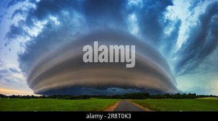 Angry supercell storm influenced by Climate change. Dangerous storm ...