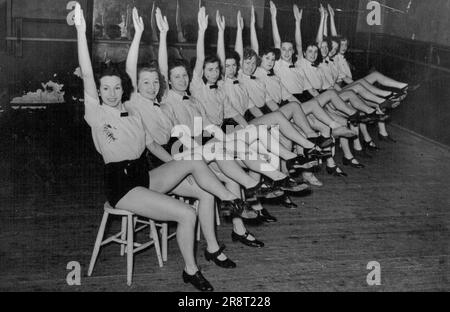 The famous Tiller Girls dance troupe performing one of their high ...
