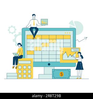 Preparation for bookkeeping report flat vector illustration Stock ...
