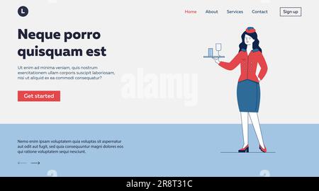 Stewardess offering water Stock Vector Image & Art - Alamy