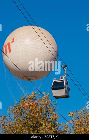 Cityscape of Tbilisi (Georgia) with balloon and cable car Stock Photo ...