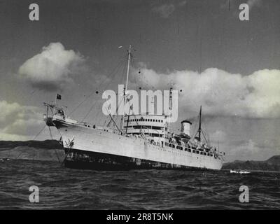 Britain's First Underwater Telephone Link With America. A view of one ...