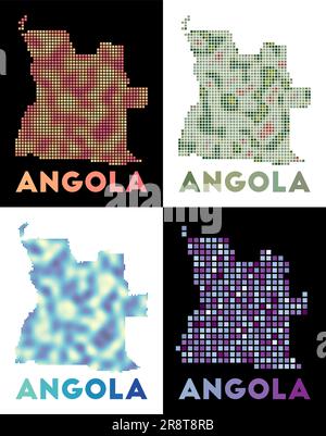 Angola map. Map of Angola in dotted style. Borders of the country ...