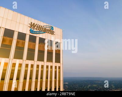 Aerial photograph of One Williams Center in downtown Tulsa on a June ...