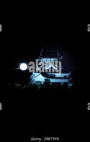 Inuyama Castle under full moon Stock Photo - Alamy