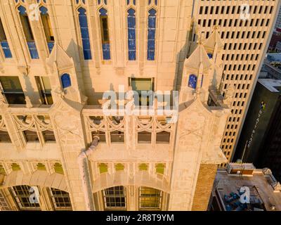 Aerial photograph of Philtower Building in downtown Tulsa on a June ...