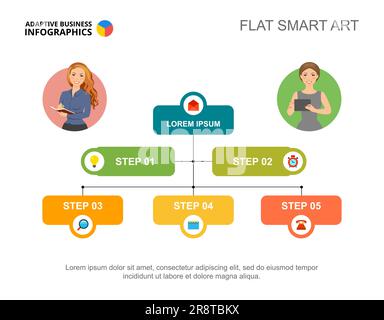 Five people process chart template for presentation Stock Vector Image & Art - Alamy