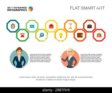 Two business people process chart template for presentation Stock ...