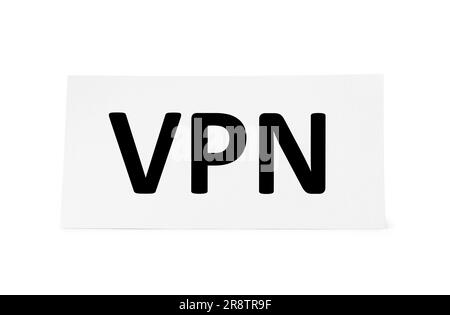 Paper sheet with acronym VPN (Virtual Private Network) on world map ...