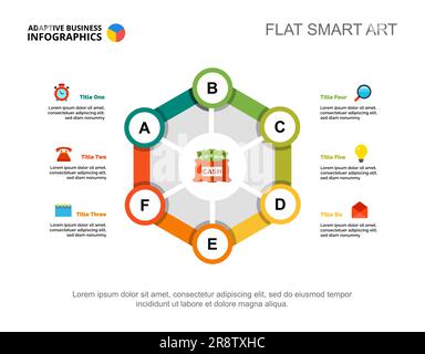 Six points process chart template for presentation Stock Vector Image ...